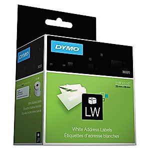 Dymo 30320 Labelwriter Address Labels, 1 1/8 X 3 1/2, White, 260 Labels/Roll, 2 Rolls/Pack