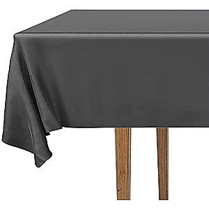 6-Pack Plastic Tablecloth Disposable Rectangle Table Covers 54 Inch. x 72 Inch. Rectangle Table Cover Decorative Fabric Table Cover for Dining Table, Buffet Parties and Camping (Black)
