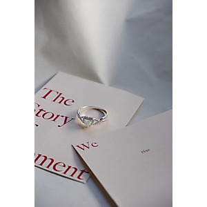 Junikool Opal Ring Dainty Simple Rings for Women Oval Lab Created White Opal & Round Cubic Zirconia Personalized Engraved Custom Name Sterling Silver