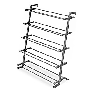 Whitmor 5-Tier Leaning Shoe Rack, Gray
