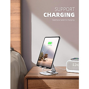Lamicall Tablet Stand, Foldable Holder - Adjustable Tablet Dock, for 4.7" - 13" Tablet, Such as iPad Pro 11/10.5/12.9, Mini, Air, Galaxy Tabs, Kindle, Silver