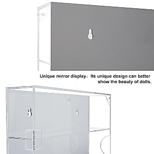 AITEE Acrylic Display Case with Mirrored Back, Display Cabinet for Mini Funko Pop Figures, Dust-Proof Clear Wall Mounted or Desktop 5 Tiers Storage Organizer, for Mini Toys, Rock Stone and Figures