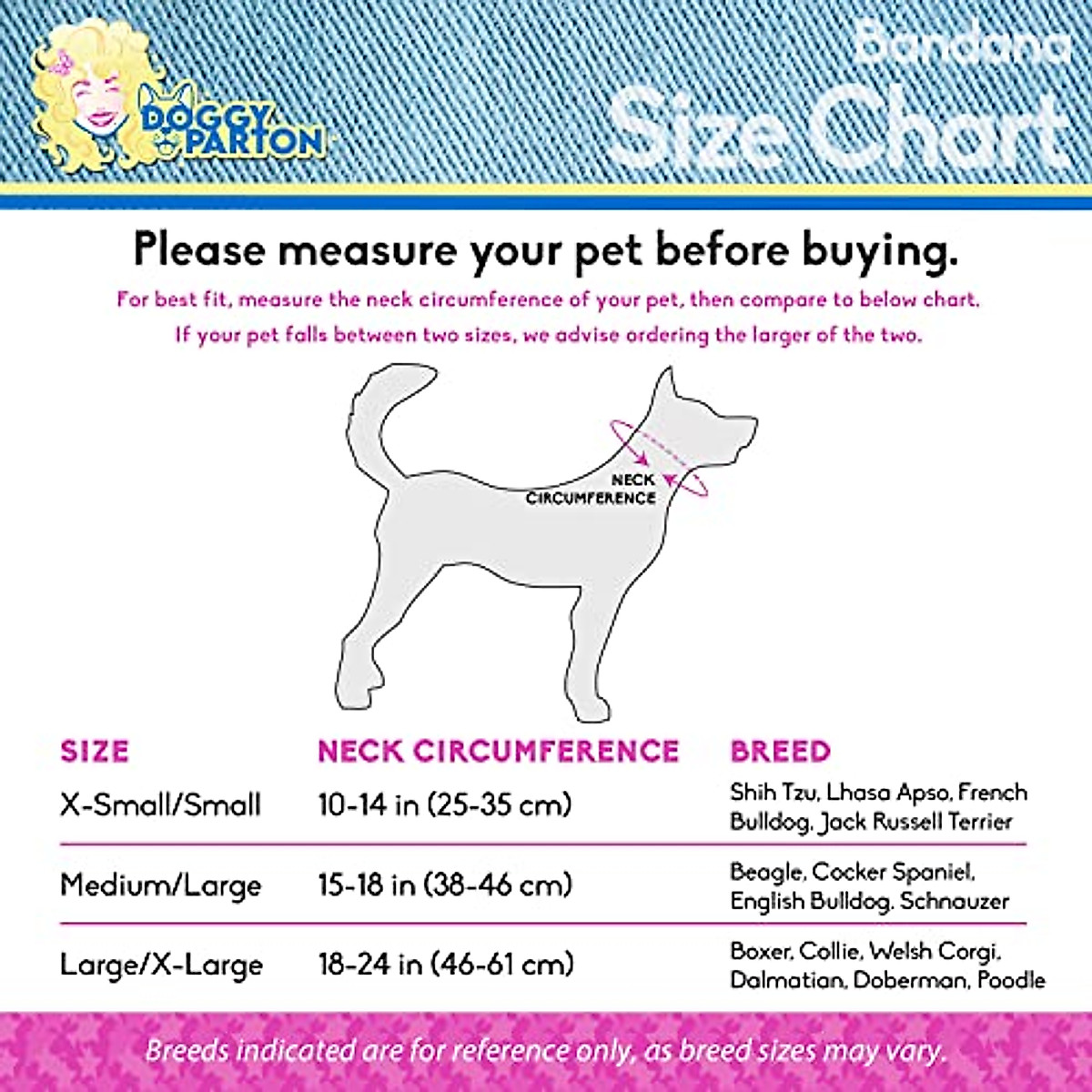 Doggy Parton Blue Printed Denim & Gingham Print Bandana for Pets Large/X-Large