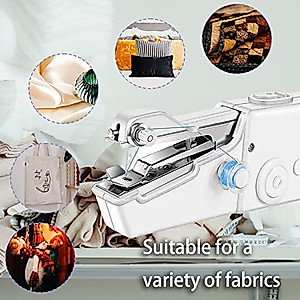 Handheld Sewing Machine Mini Sewing Machines,Portable Sewing Machine Quick Handheld Stitch Tool for Fabric,Kids Cloth,Clothing (battery not included）