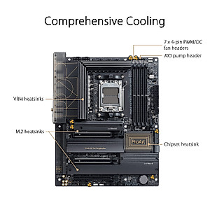 ASUS ProArt X670E-CREATOR WiFi AMD X670 AM5 Ryzen™ Desktop 9000 8000 & 7000 ATX Motherboard, 16+2 Power Stages, PCIe® 5.0 Ready, DDR5 Support, USB4®, 10 Gb & 2.5 Gb LAN, WiFi 6E, Four M.2 Slots