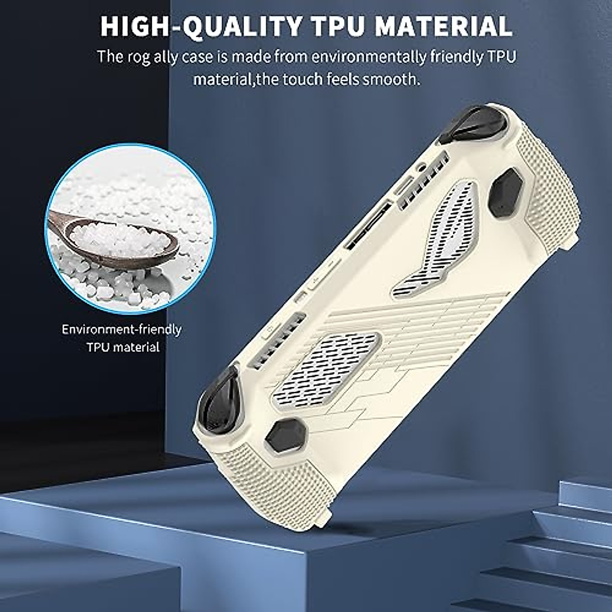 WOOPIT Silicone Case Compatible ASUS Rog Ally Gaming Handheld Console Protector,Anti-Scratch Drop-Proof Non-Slip Full Protective Rog Ally Case with 2 Pair Thumb Grips