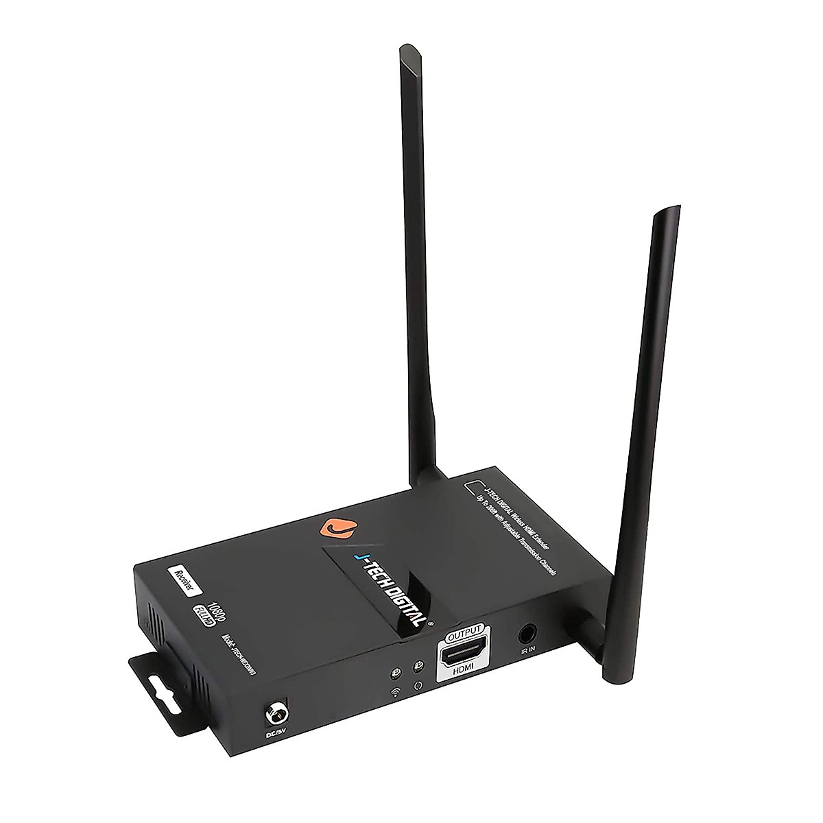 J-Tech Digital 1X2 Wireless HDMI Extender 200' Dual Antenna Supporting Full HD 1080p with HDMI Loop Output IR Passthrough (Receiver Only 1080P 200ft)