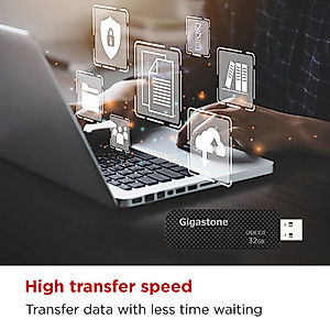 GIGASTONE V30 32GB USB 2.0 Flash Drive, Retractable Sliding Design Pen Drive, Carbon Fiber Style Thumb Drive, Reliable Performance & Durable