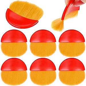 8 Pieces Flat Brush Applicator Artist Drawing Brush Diamond Art Brush for Christmas DIY Craft Gesso, Oil Paint, Acrylic Painting, Watercolor, Furniture Brush Cleaner (Red and Gold)