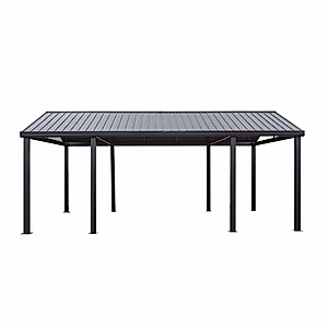 Sojag 20' x 12' Samara Carport with Aluminum Frame and 10' High Galvanized Steel Roof for Easy Drive Through Access