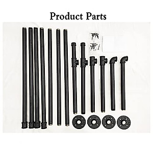 Lengfkus Industrial Pipe Clothing Rack Wall Mounted,Retail Display Clothes Hanging Rod Bar,Heavy Duty Garment Rack,Vintage Commercial Grade Clothing Hanging Rack Organizer