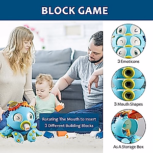 Baby Toys,MOJINO Infant Walker Toy,Octopus Crawling Crab Toy, Early Eduactional Learning Tummy Time Sensory Christmas Birthday Gift for Boy Girl Toddler and Kid