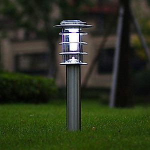 ZZYJYALG Solar Lawn Light Garden Villa Outdoor Light Home Grass Waterproof Modern Simple LED Stainless Steel Stigma Floor Lamp Post Porch Patio Pillar Lamp Street Lantern Table Light