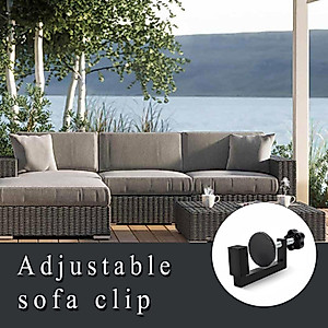 6 Pcs Adjustable Patio Furniture Clips Sectional Couch Connectors, Rattan Furniture Clamps Wicker Chair Fasteners, Outdoor Patio Sectional Sofa Furniture Clips (6pcs)