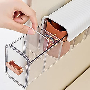 YUIOP Underwear Drawer Organizer, Wall Mount Storage Boxes Sock Acrylic Organizers Anti Dust Storage Boxes for Closet, Bedroom, Wall, Office, Kitchen(#3)