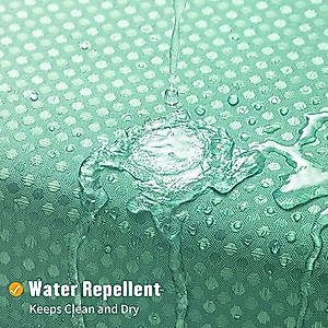 MitoVilla No Hooks Needed Teal Ombre Shower Curtain with Snap-in Liner, Turquoise Modern Waffle Weave Heavy Duty Fabric Cloth Shower Curtain for Luxury Neutral Hotel Spa Bathroom Decor, 72 x 74