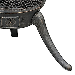 TWDYC Garden Fire Pit Outdoor Cast Iron Mantelpiece Retro Charcoal Stove European Style Backyard Heating Oven Patio Vertical Fireplace