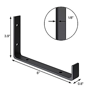 Fixwal Floating Shelves, Rustic Wood Wall Shelves Set of 8, Farmhouse Wall Decor for Bedroom, Living Room, Kitchen and Bathroom (Black)