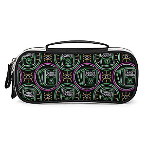 Neon Tarot Pattern Printed Pencil Case Bag Stationery Pouch with Handle Portable Makeup Bag Desk Organizer