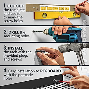 MAASTERS Power Tool Organizer Wall Mount - 70lb Weight Limit Heavy Duty Floating Cordless Drill Holder Wall Mount - Cordless Drill Organizer – Power Tool & Cordless Drill Storage Rack