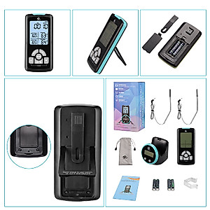 AIMILAR Remote Meat Thermometer for Cooking - Dual Probes Digital Meat Temperature Thermometer Magnetic for Grilling and Smoking with Clip Timer Alarm for Kithen Oven (Blue)