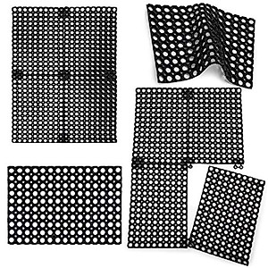 SafetyCare Interlocking Rubber Drainage Floor Mat - Anti-Fatigue - 24 x 16 inches - 1 Mat
