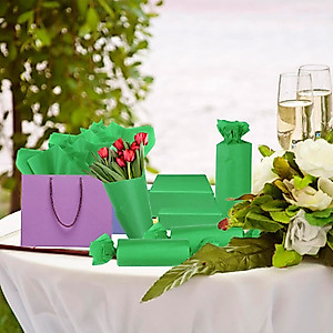 100 Sheets Green Tissue Paper - Artdly 14 x 20 Inches Recyclable Green Wrapping Paper Bulk for Weddings Birthday DIY Project Wrapping Crafts Decor
