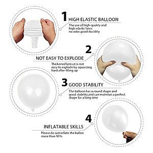 140pcs Balloon Arch Kit, White Balloons of Different Sizes Pack of 18 12 10 5 Inch Party Balloon Kit for Birthday Party or Balloon Arch as Graduation Wedding Baby Shower Anniversary Party Decorations