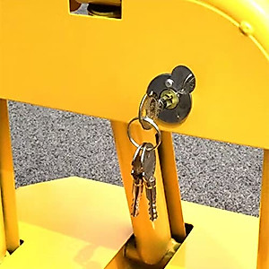 GOYUWEN Parking Lock Folding Parking Barrier, Manual Parking Space Lock with Keys for Garage, Street, Private Area (Manual Parking Lock)