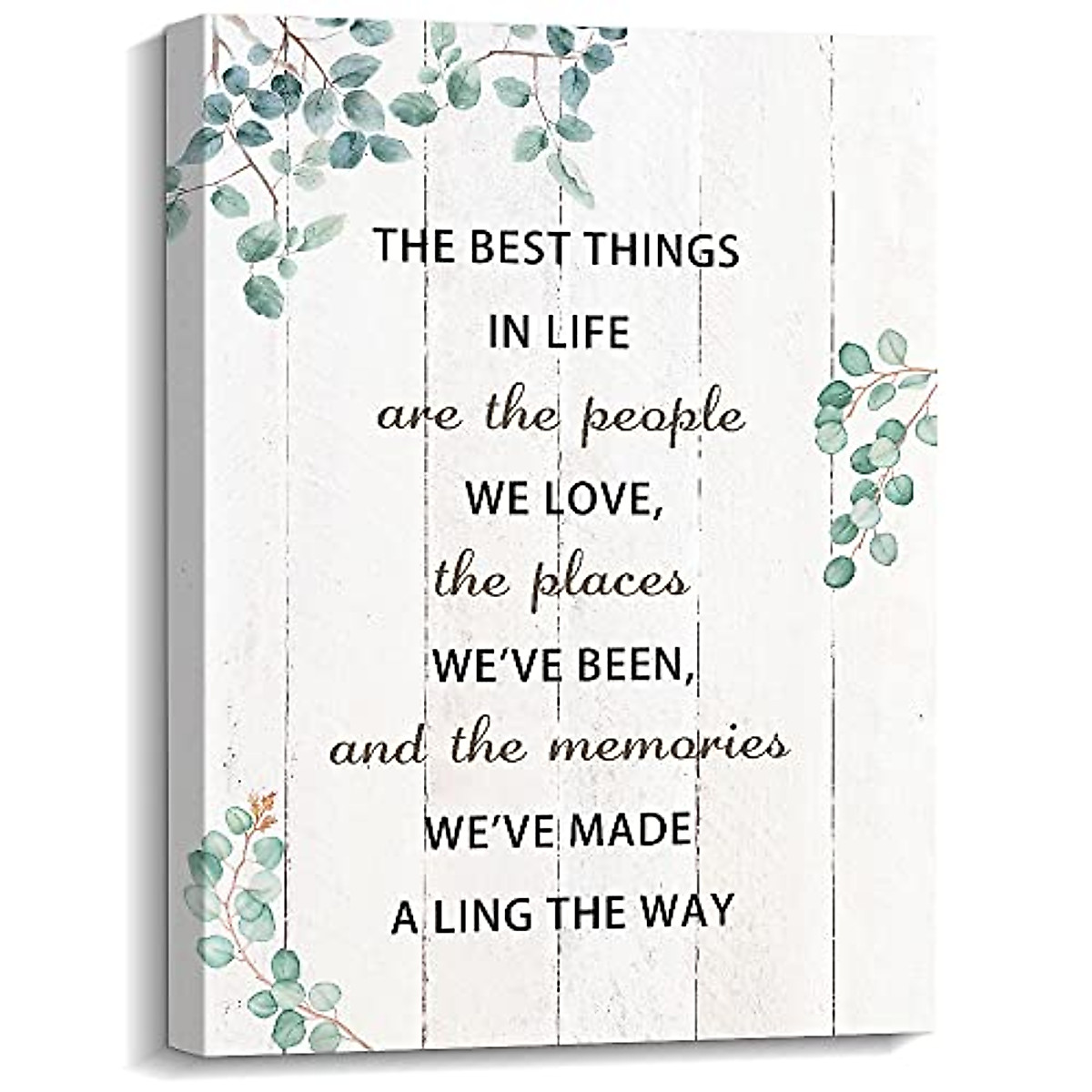 Kas Home Farmhouse Wall Decor, Inspirational Family Canvas Rustic Wall Art Sign Painting Home Decor for Bedroom Living Room Kitchen Framed Ready to Hang (10.6x13.7 inch, White - Things)