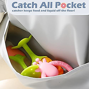 4 Pack Long Sleeve Baby Bibs Waterproof Long Sleeved Bib Baby Eating Smock Bib Feeding Baby Bib with Sleeves Baby Shirt Bib with Food Catcher Soft Art Smock Bibs for Babies Toddlers 6-36 Months