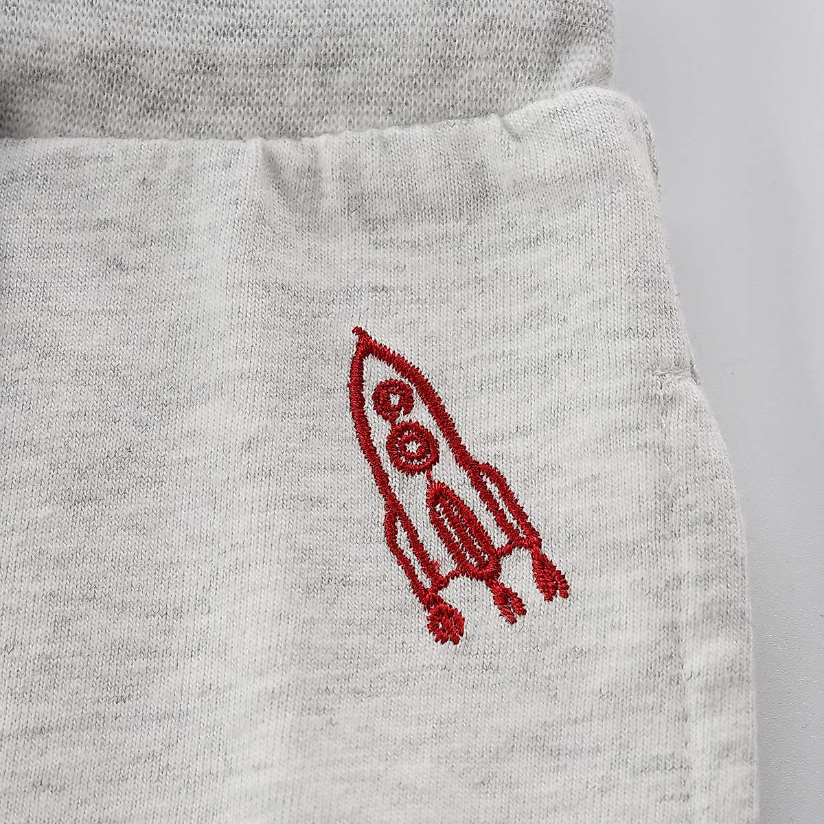 QGAKAGO Toddler Baby Boys Girls Active Jogger Pants Cotton Pure Color Rocket Sweatpants with Drawstring 1-6T (18-24 Months,2 Pack(Light Grey+Red))