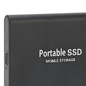 ASHATA Portable External SSD, USB3.1 Mobile Solid State Drive Compatible with Win7 Win8 Win10 Linux for iOS PC Computer Laptop USB 3.1 USB C External Solid State Drive with Type C Cable (Black 16GB)