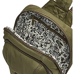 Vera Bradley Women's Cotton Utility Sling Backpack, Climbing Ivy Green - Recycled Cotton, One Size