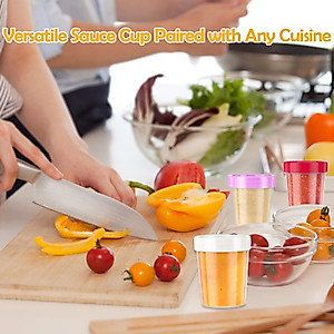 Generic 10 Pack 4oz Small Plastic Containers with Lids, Salad Dressing Container, Leakproof Condiment Containers, Reusable Stackable Plastic Dip Sauce Containers, Food Storage Safe Airtight