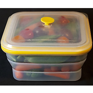 Aura Global 4-Pack Collapsible Platinum Silicone Food Storage Containers - LFGB Certified, BPA-Free, Microwave, Freezer, Dishwasher Safe, Reusable with Easy-Fit Lids - Premium Kitchen Solution