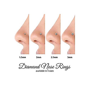 FreshTrends SI1-2mm (.03 ct.) Diamond 950 Platinum Nose Ring L Post - 20G