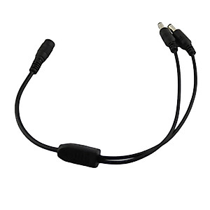 UpperFu 2pcs CCTV DC Power Splitter Cable 5.5mm x 2.5mm Female Jack to 2 Male Splitter Connector Cable 5.5mm x 2.5mm Adapter for LED Strip Surveillance Camera Security Camera