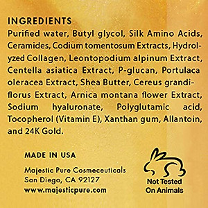 MAJESTIC PURE Gold Facial Mask, Help Reduces the Appearances of Fine Lines and Wrinkles, Ancient Gold Face Mask Formula - 8.8 Oz