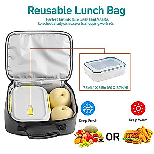 Tongtai Kids Lunch Box Boy Insulated Lunch Bag Game Leather Thermal Lunch bag for School Insulated Cooler Bag Game Lunch Boxes for Boys Girls Kids Toddlers Teen