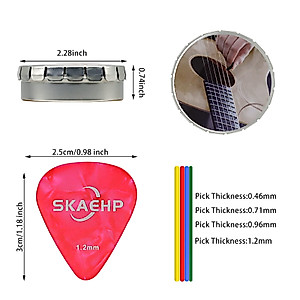 SKAEHP Celluloid Guitar Picks 20 Pack With Guitar Pick Box, 4 Thickness, Thin, Medium, Heavy & Extra Heavy, apply to Acoustic Guitar Electric Guitar Bass and Ukulele Guitar Picks（Christmas gift）