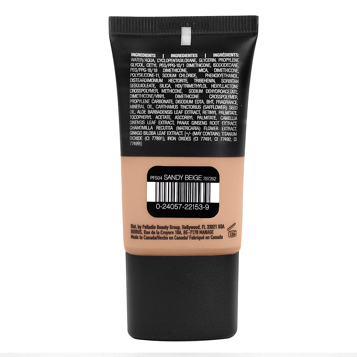 Palladio Liquid Foundation Ounce, Sandy Beige, 0.91 Fl Oz