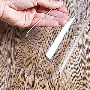 OstepDecor Clear Desk Pad, 12 x 24 Inch Clear Desk Mat, 1.5mm Thick Plastic Table Protector, Small Desk Protector Clear, Desk Mats on top of Desks, Vinyl Clear Table Cover for Writing Desk