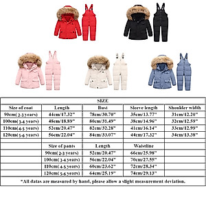 Balipig 2-piece Baby Ski-suits Winter Snowsuit with Removable Fleece Hood Nylon Outfit Down Suit for 4-5 Years
