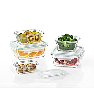Glasslock Oven and Microwave Safe Glass Food Storage Containers 10 Piece Set