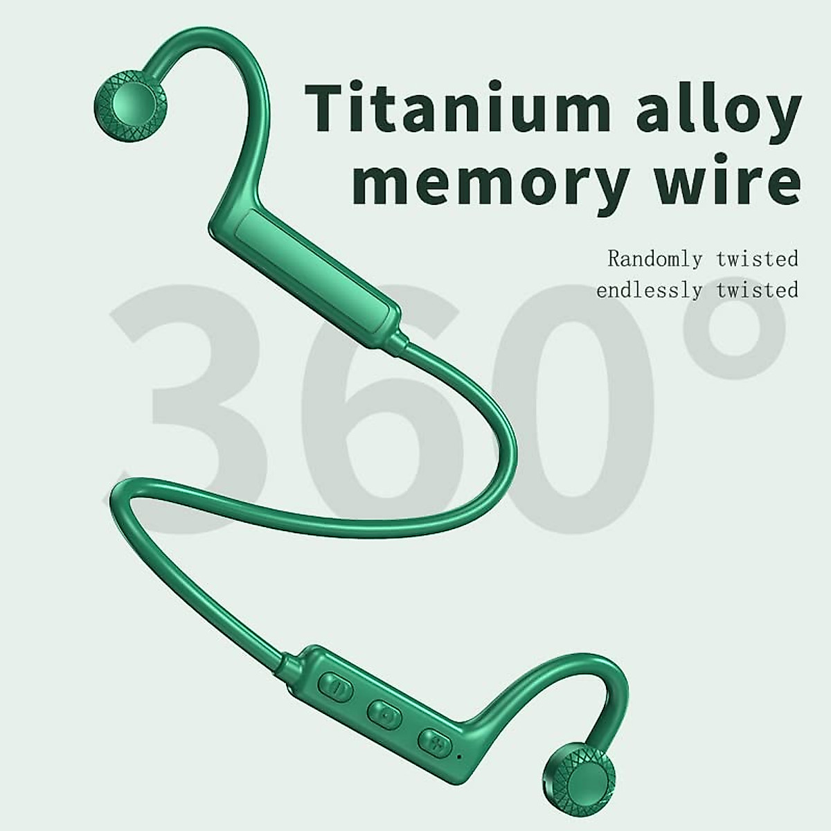 TEDATATA New Sports Bone Conduction Bluetooth Headset Sound Guide Listening to Songs not in Ear Music Driving Listening to Books Running for Women(Green)