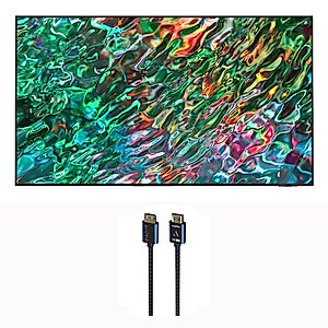SAMSUNG QN50QN90BAFXZA 50" QLED Quantum Matrix Neo 4K Smart TV with an Austere 5S-4KHD2-2-5M V-Series 2.5m Premium 4K HDR HDMI Braided Cable (2022)