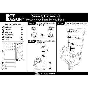 Ikee Design Wood Jewelry Holder Organizer Stand, Earring Bracelet Jewelry Display Stands, Jewelry Organizer with 18 Hooks and Removable Holders, Necklace Organizer, Bracelet Holder, Brown Color
