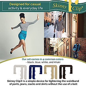 Skinny Clip Waistband Tightener - Replace Belts For Women & Men Hold Up Your Pants Waist Cinch Adjustable Pant Skirts Shorts Jeans Multicolor 4 Pack