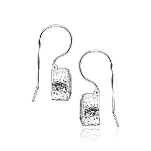 925 Sterling Silver Earrings With 2 White Round Cubic Zirconia, 10MM Bezel, Impressive Bling Effect Hypoallergenic, Nickel and Lead-free, Artisan Handcrafted Designer, French Wire Back, Made In Israel